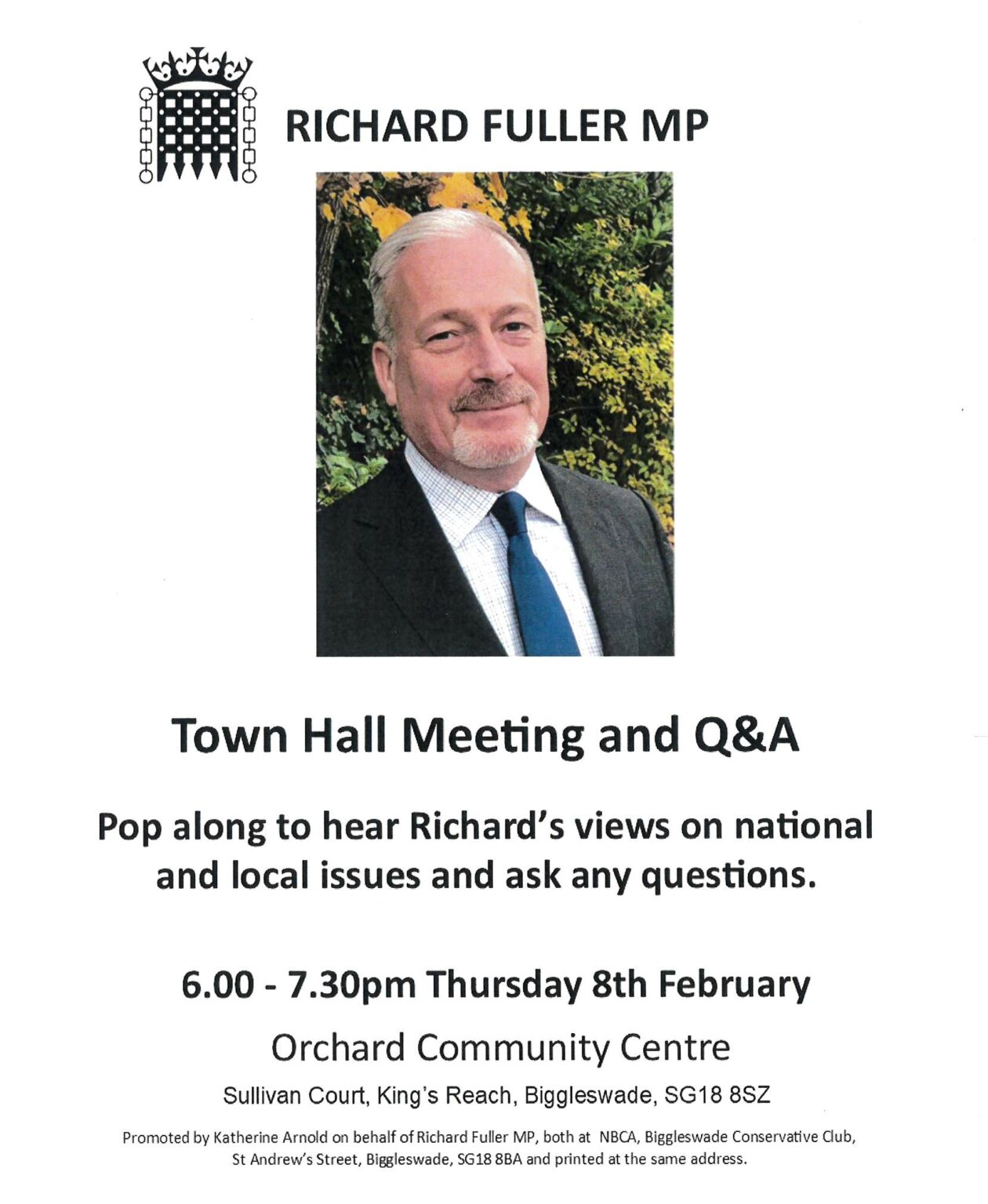Town Hall Meeting and Q&A with Richard Fuller MP | Biggleswade Town Council